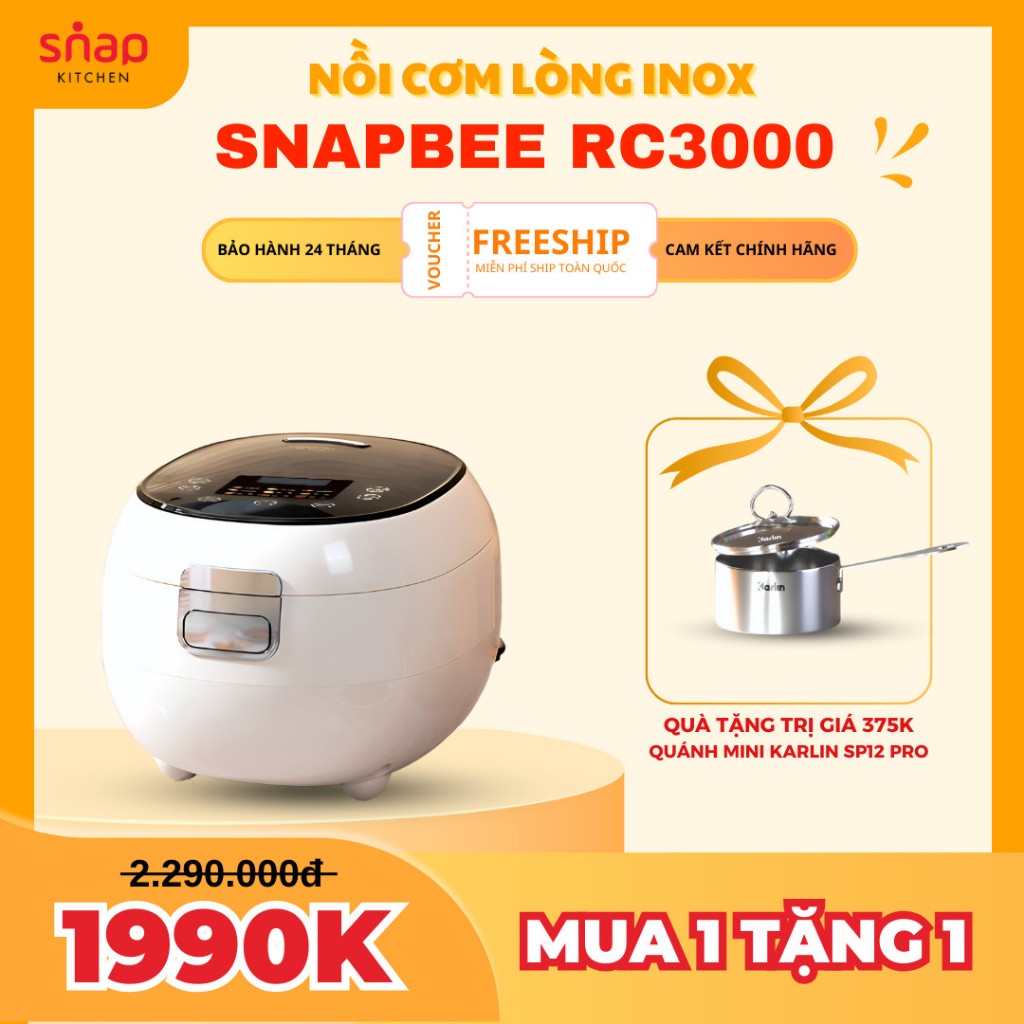 Nồi cơm tách đường đa năng inox Snapbee Rc3000 (Chính hãng) | Shopee ...