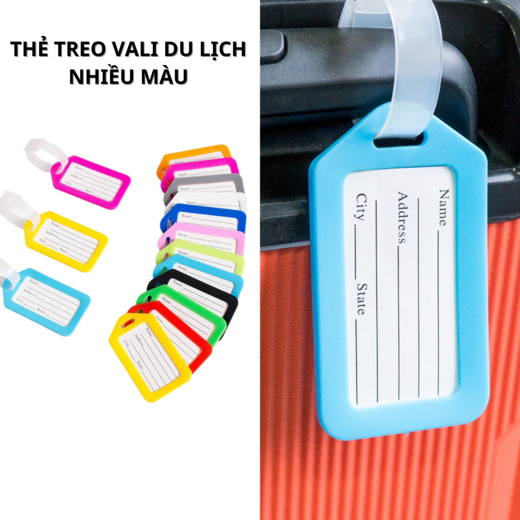 Thẻ, tag treo vali hành lý du lịch chống thất lạc có dây đeo | Shopee ...