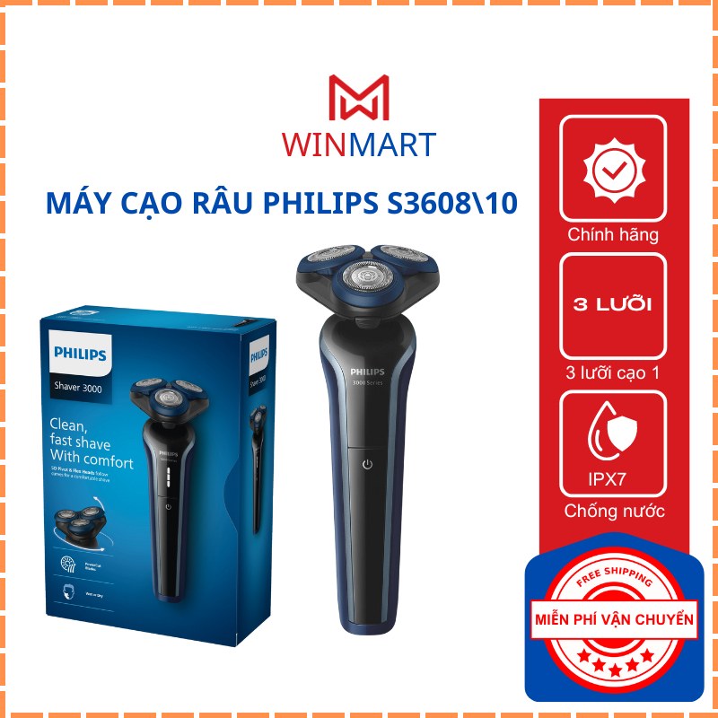 Máy Cạo Râu Khô Và Uớt Philips S3608/10 - Hàng Chính Hãng - Không Kích ...