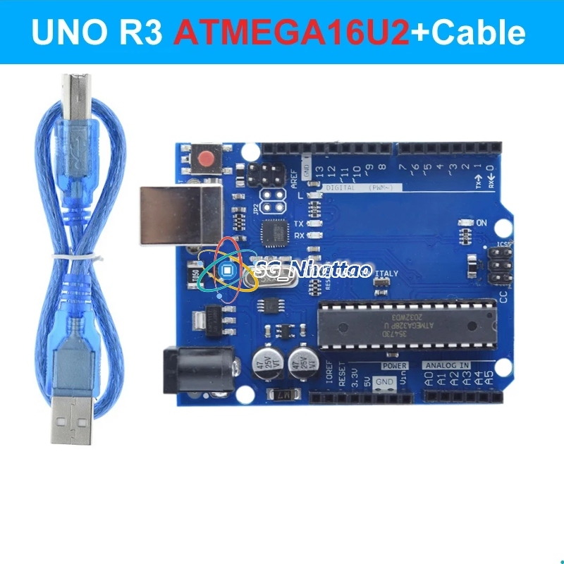 Mạch Arduino Uno R3 Atmega 328P Chíp Cắm Có Kèm Dây Cáp | Shopee Việt Nam