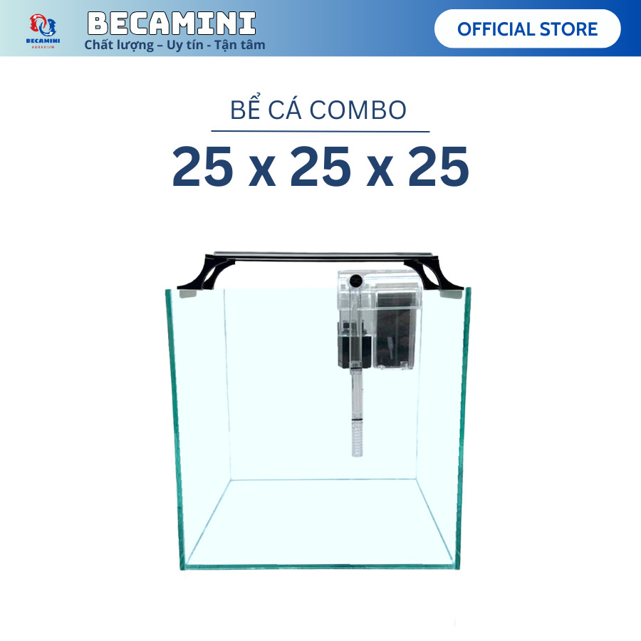 Bể cá cubic 25cm combo đầy đủ phụ kiện - bể cá để bàn mini | Shopee ...
