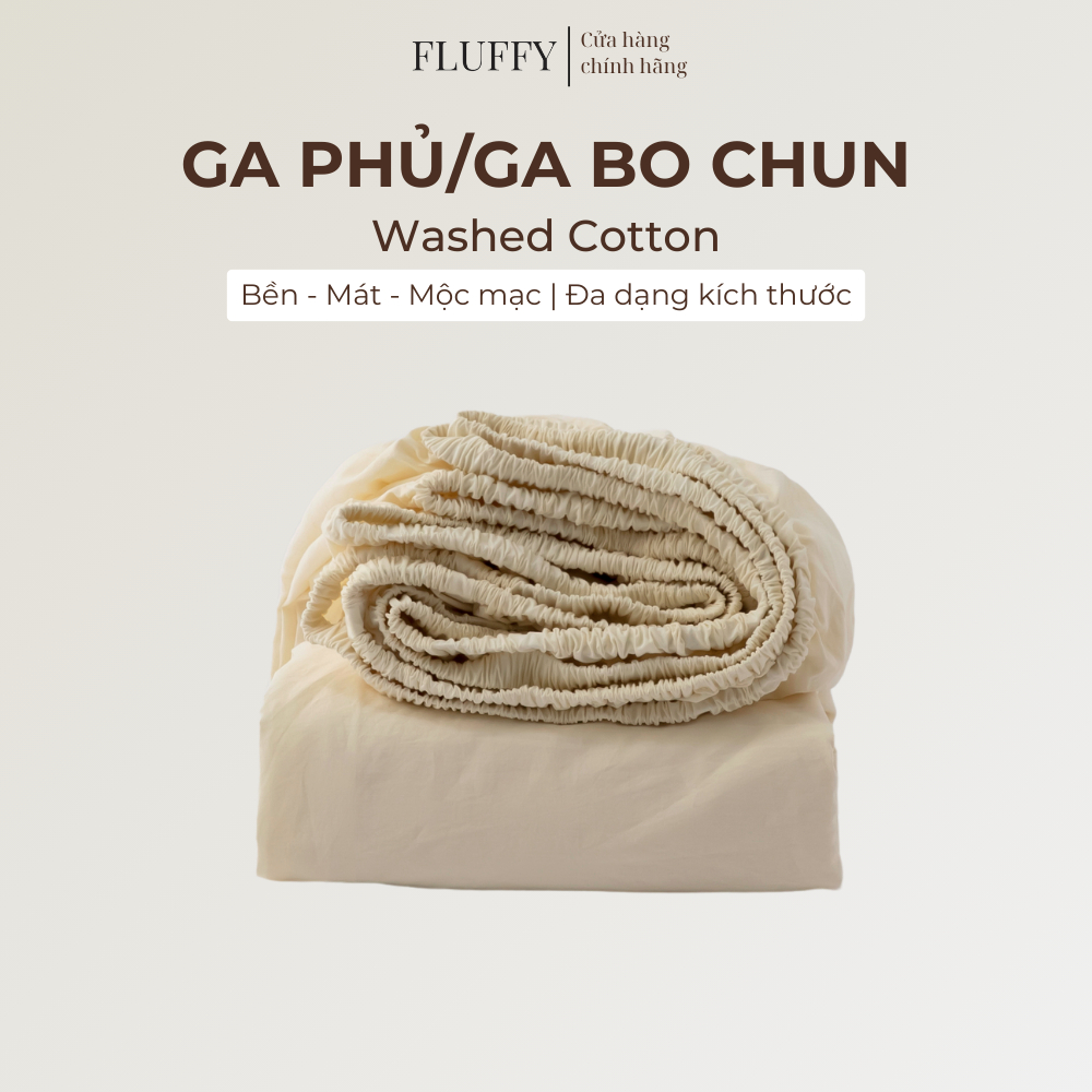 Ga/Drap Trải Giường Washed Cotton Cao Cấp Fluffy Studio - 100% Cotton ...