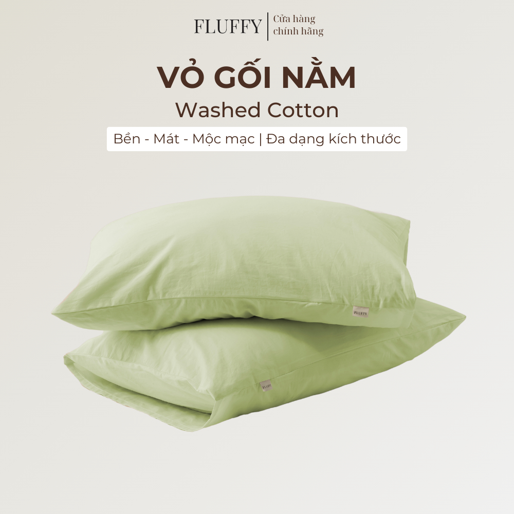 Vỏ Gối Nằm Lẻ Washed Cotton Fluffy Studio - 100% Cotton Mềm Mát ...