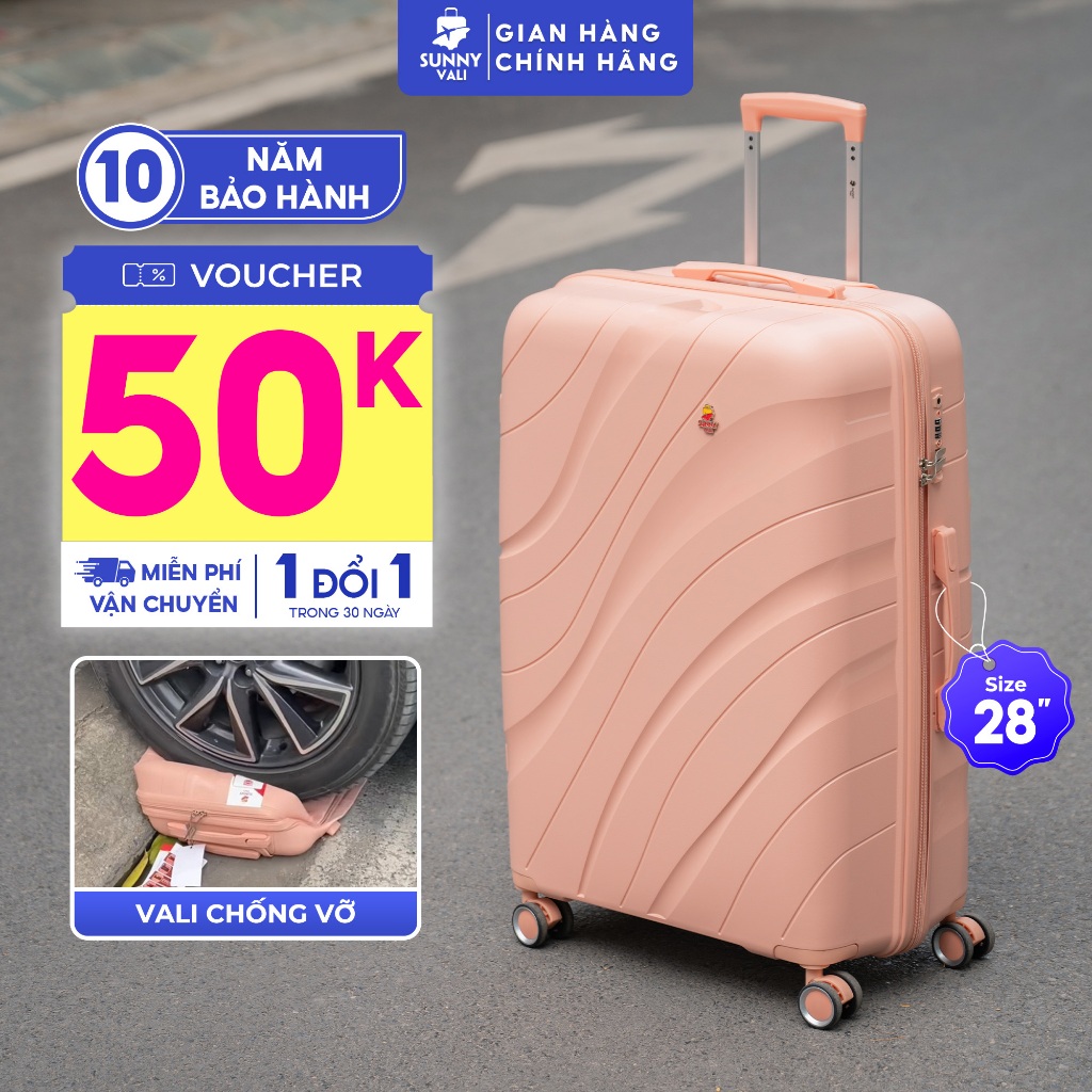 Vali SIZE 28 inch - SUNNY PP11/ROGER - Nhựa PP chống vỡ tuyệt đối, bền ...