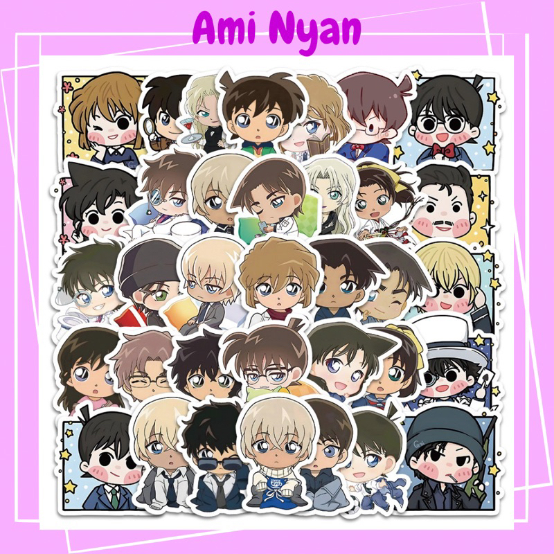 Sticker anime thám tử lừng danh conan chibi, set 50 cái | Shopee Việt Nam