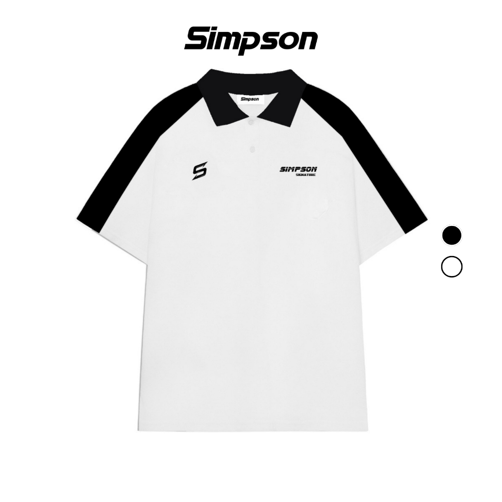 [NO RESTOCK] Áo Polo Phối Vai Local Brand Simpson Polo Unisex Nam Nữ ...