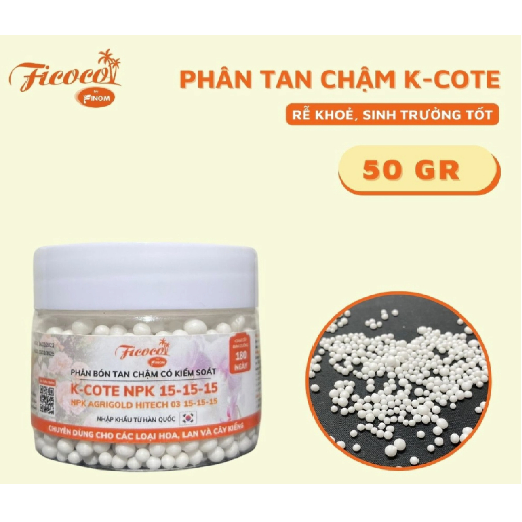 PHÂN TAN CHẬM K-COTE 15-15-15+TE - 50G | Shopee Việt Nam