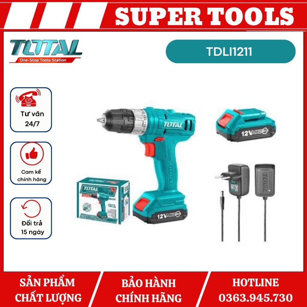 TOTAL Máy khoan dùng pin Lithium 12V TDLI1211 | Shopee Việt Nam