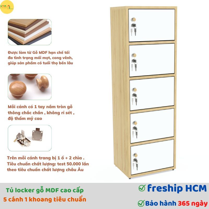 Tủ locker gỗ 5 cánh 1 khoang đựng đồ cá nhân | Shopee Việt Nam