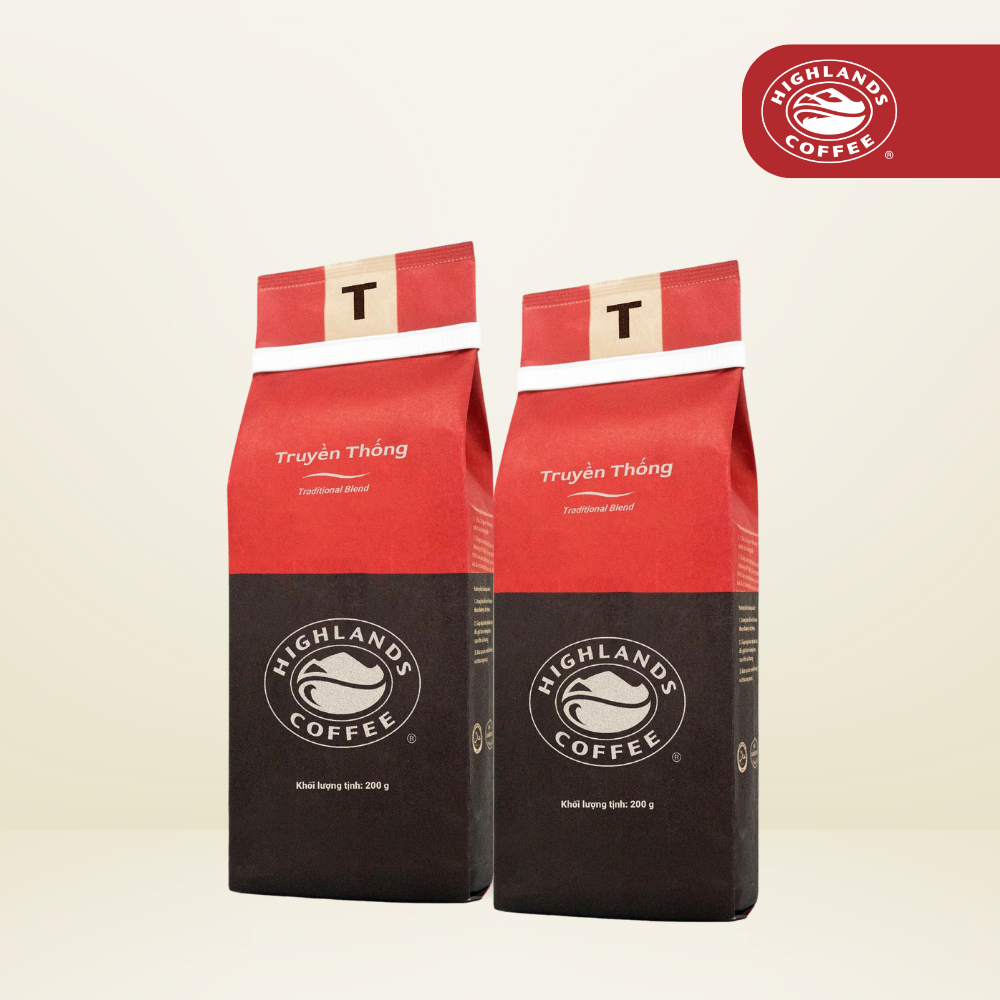 COMBO 2 GÓI CÀ PHÊ RANG XAY TRUYỀN THỐNG HIGHLANDS COFFEE 200G | Shopee ...