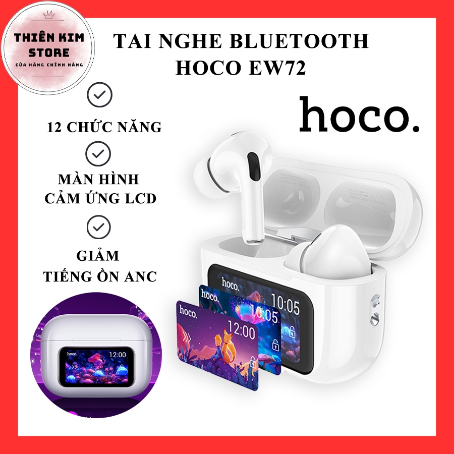 Tai nghe bluetooth Hoco EW72, tai nghe không dây_màn hình LCD cảm ứng ...