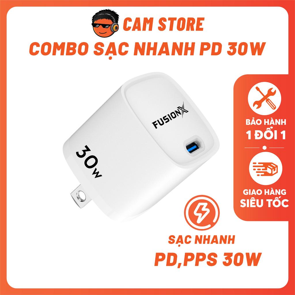 Combo Sạc Nhanh FUSIONX 30W - Sạc Nhanh PD, PPS 30W + Cáp Sạc Nhanh C-C, C-L Bọc Dù Hàng Mới ...