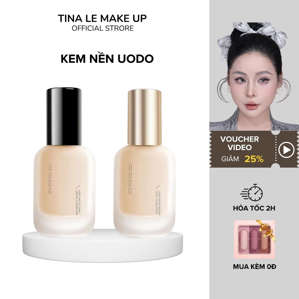 Kem Nền UODO Kiềm Dầu Che Khuyết Điểm Nâng Tone Dưỡng Ẩm Tina Lê Make ...