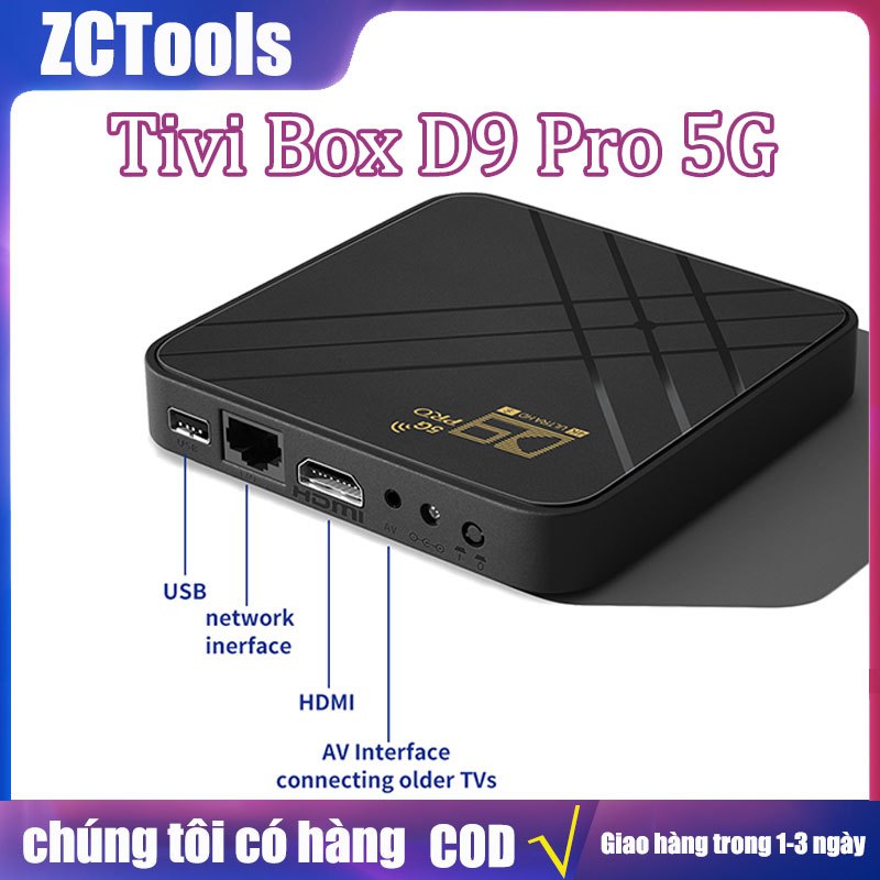 Tivi Box D9 Pro 5G Android 10.0 5G/2.4Gwifi 8GB + 128GB S905L Kèm Phụ ...