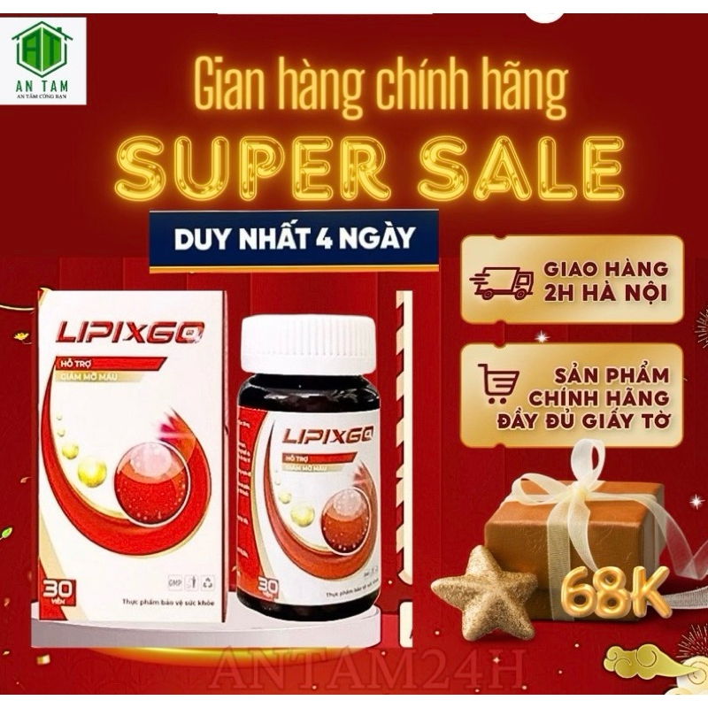 Viên uống Lipixgo hỗ trợ giảm mỡ máu tim mạch - hộp 30 viên | Shopee ...