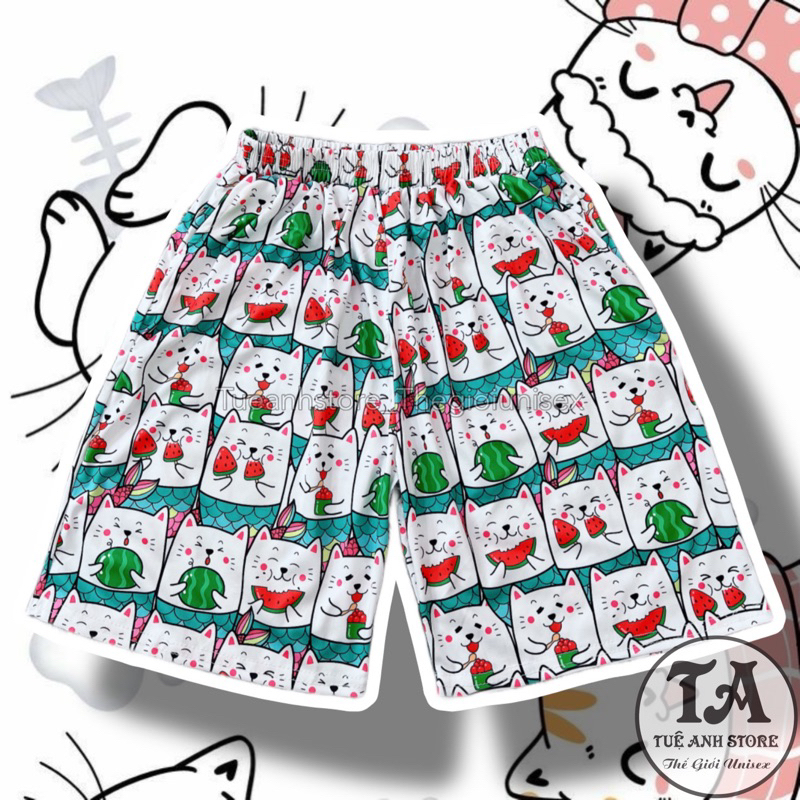 Quần Hello Kitty Mèo Dễ Thương - Quần Short Lững Cartoon Nam Nữ Hoạt ...
