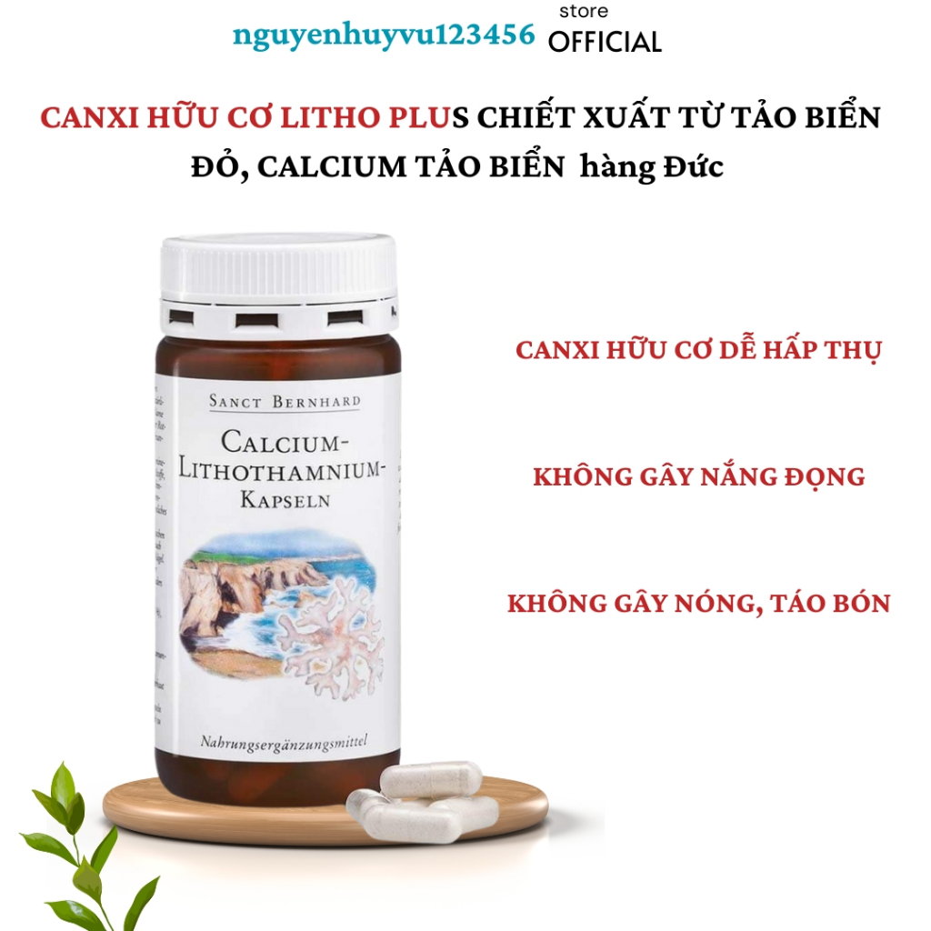 CANXI HỮU CƠ LITHO PLUS CHIẾT XUẤT TỪ TẢO BIỂN ĐỎ, CALCIUM TẢO BIỂN ...