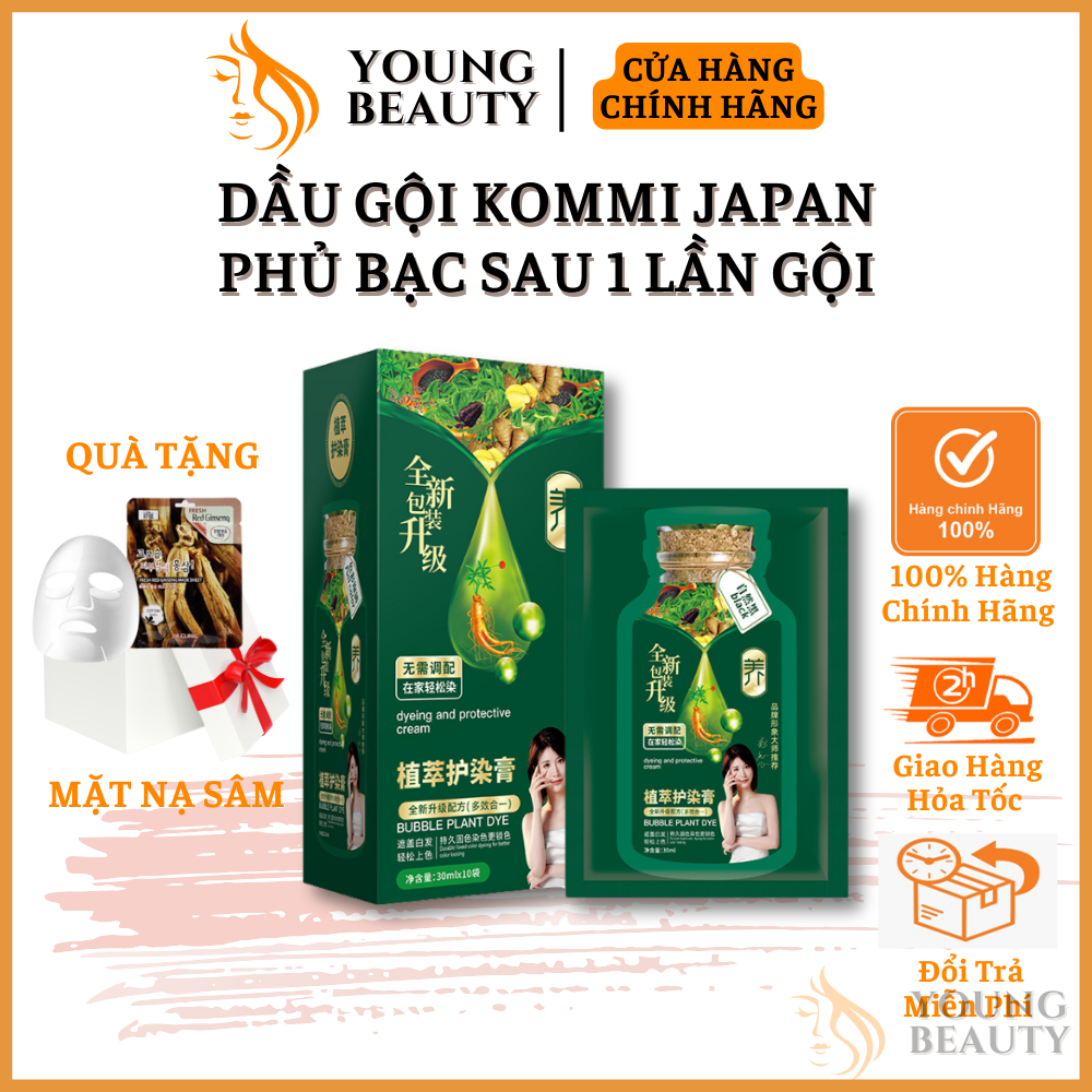 Dầu gội KOMMI Japan phủ bạc sau 1 lần gội - Dầu gội nhuộm tóc KOMMI an ...