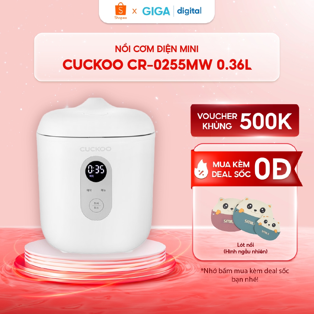 Nồi cơm điện mini Cuckoo CR-0255MW 0.36L dành cho 2 người - Nồi cơm ...