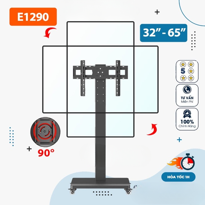 Giá Treo Tivi Di Động ErgoTek E1290 32 - 65 Inch - Xoay Tivi Ngang / Dọc - Cột Treo Tivi Chuyên ...