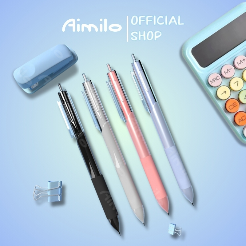 【Aimilo】Bọt Biển Báo Chí Trong Suốt Bút Gel Nhanh Khô Đen 0.5 Mm Sinh ...