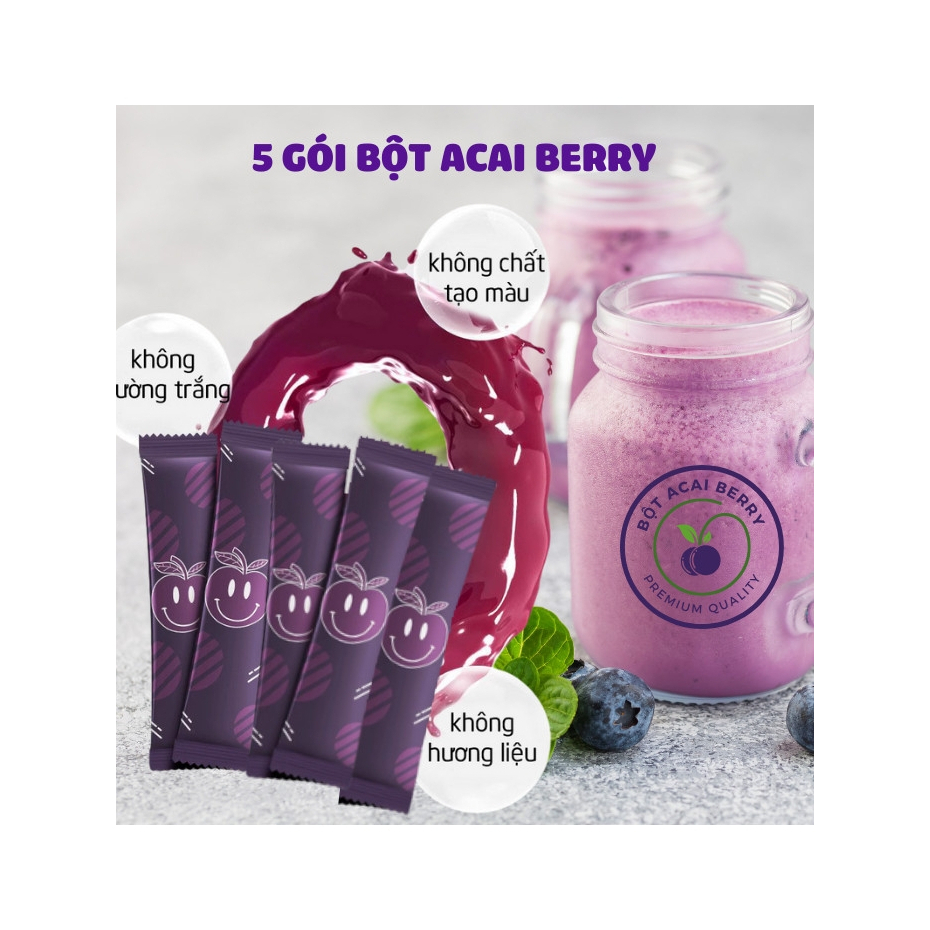 (CÓ SẴN) 2 gói bột ACAI BERRY POWER sấy lạnh nguyên chất giúp đẹp da ...