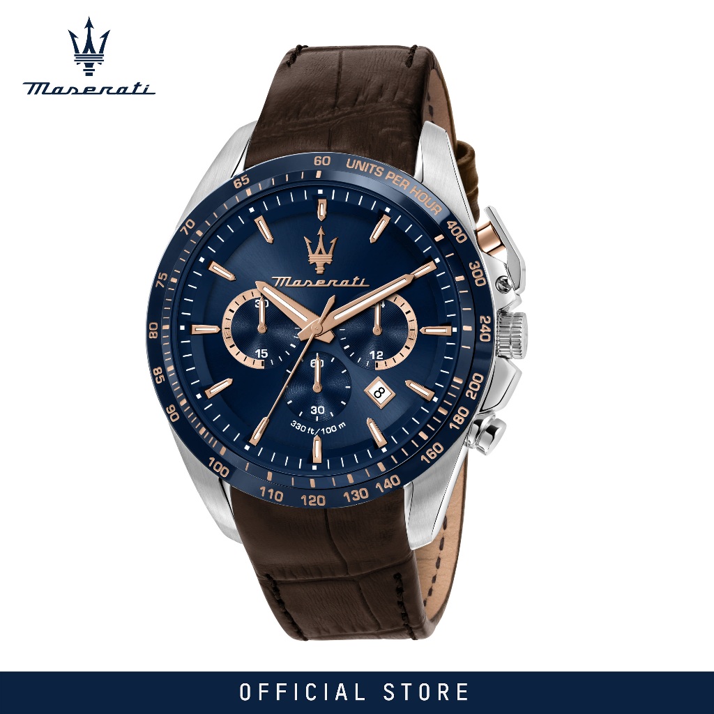 Maserati Men's Chronograph Quartz Watch Traguardo 45mm Brown Leather ...