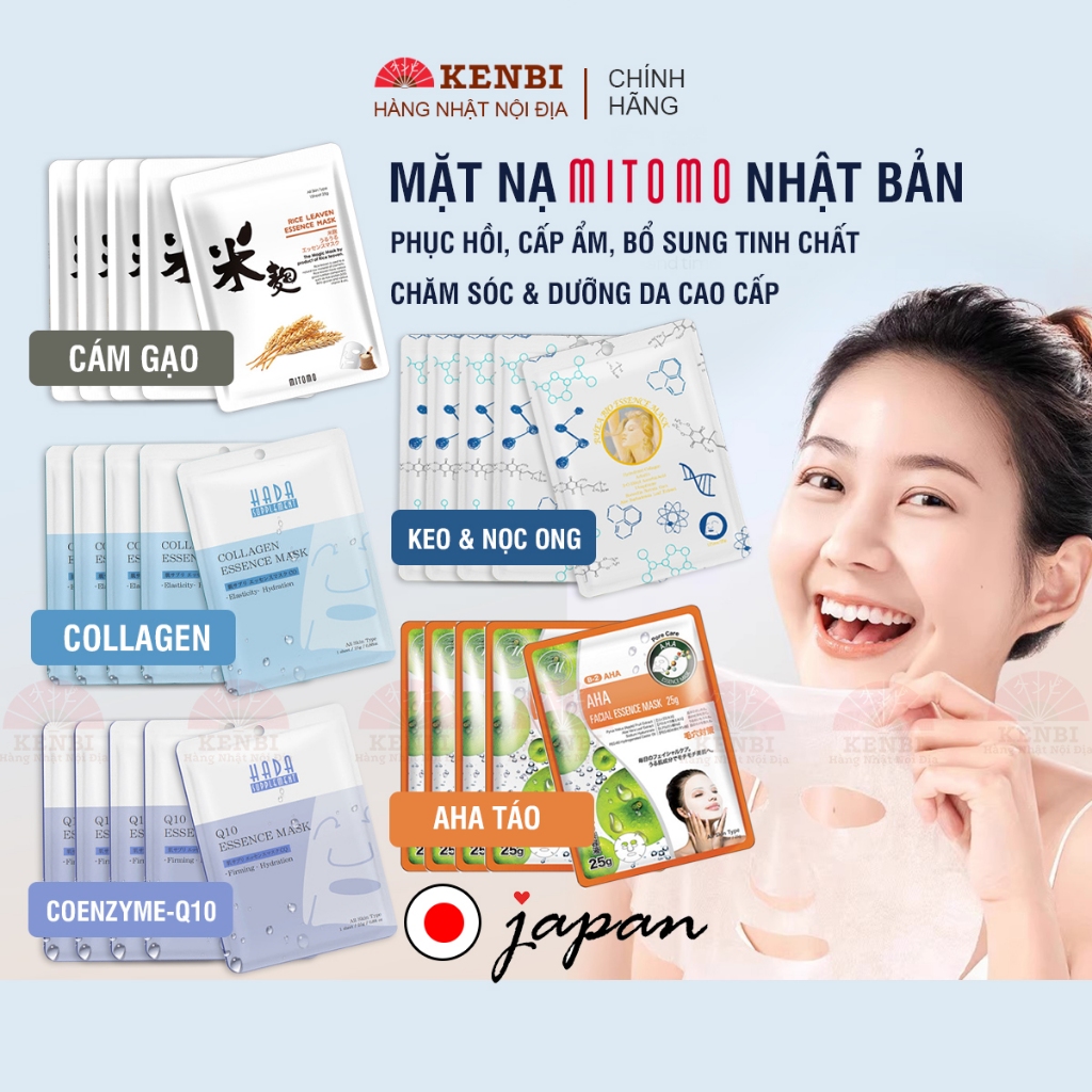 Mặt nạ MITOMO Nhật Bản giúp phục hồi, dưỡng ẩm và bổ sung tinh chất thiết yếu, dưỡng da cao cấp ...