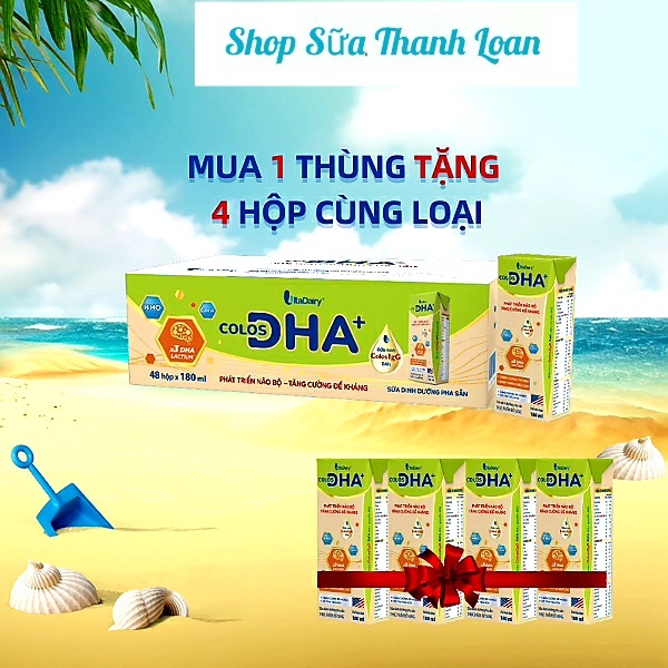 [HSD T12-2024] [Có Thẻ Cào] Thùng 48 Hộp Sữa Pha Sẵn Colos DHA+ 180ml ...