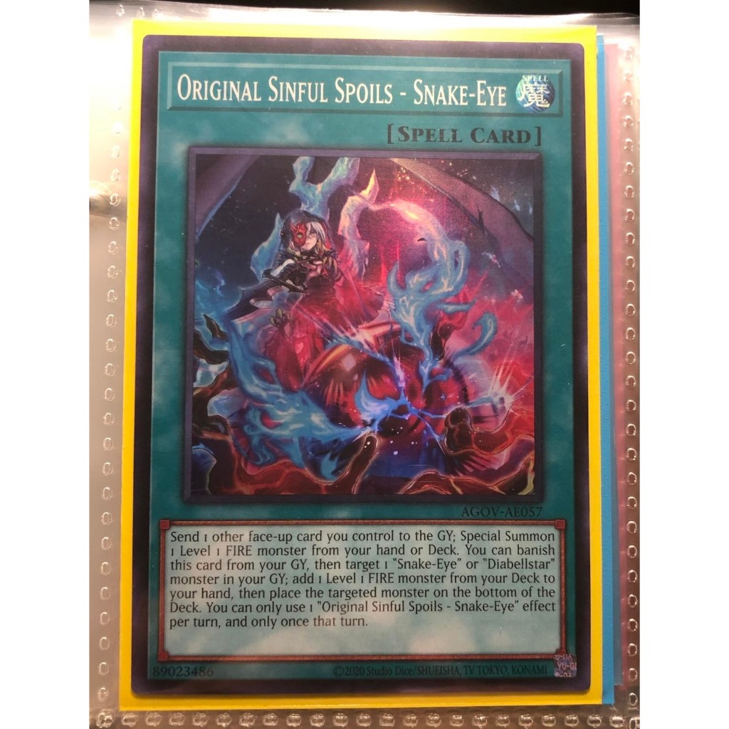 Thẻ bài Yugioh - AGOV-AE057 Original Sinful Spoils - Snake-Eye (SR ...