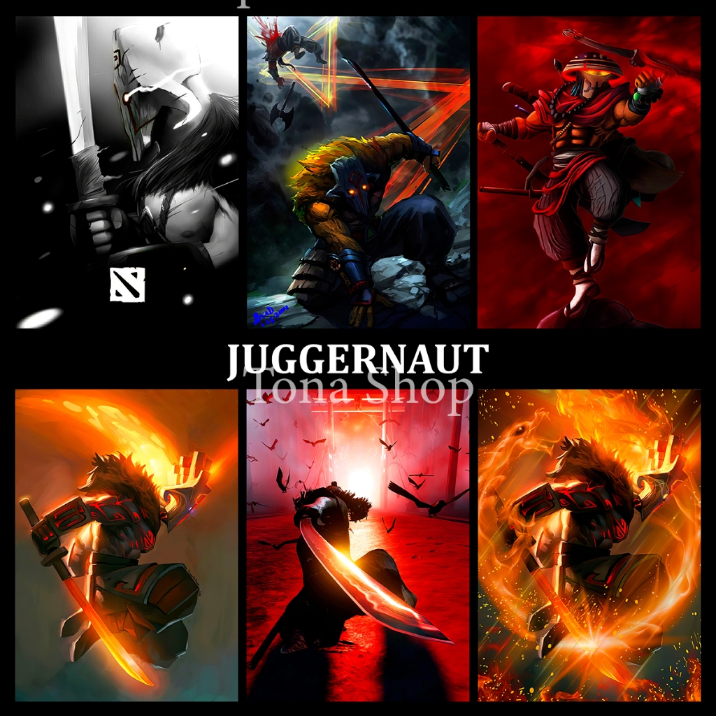 Poster, tranh ảnh dán tường game Dota 2 - Juggernaut. Kích thước A3, A4 ...