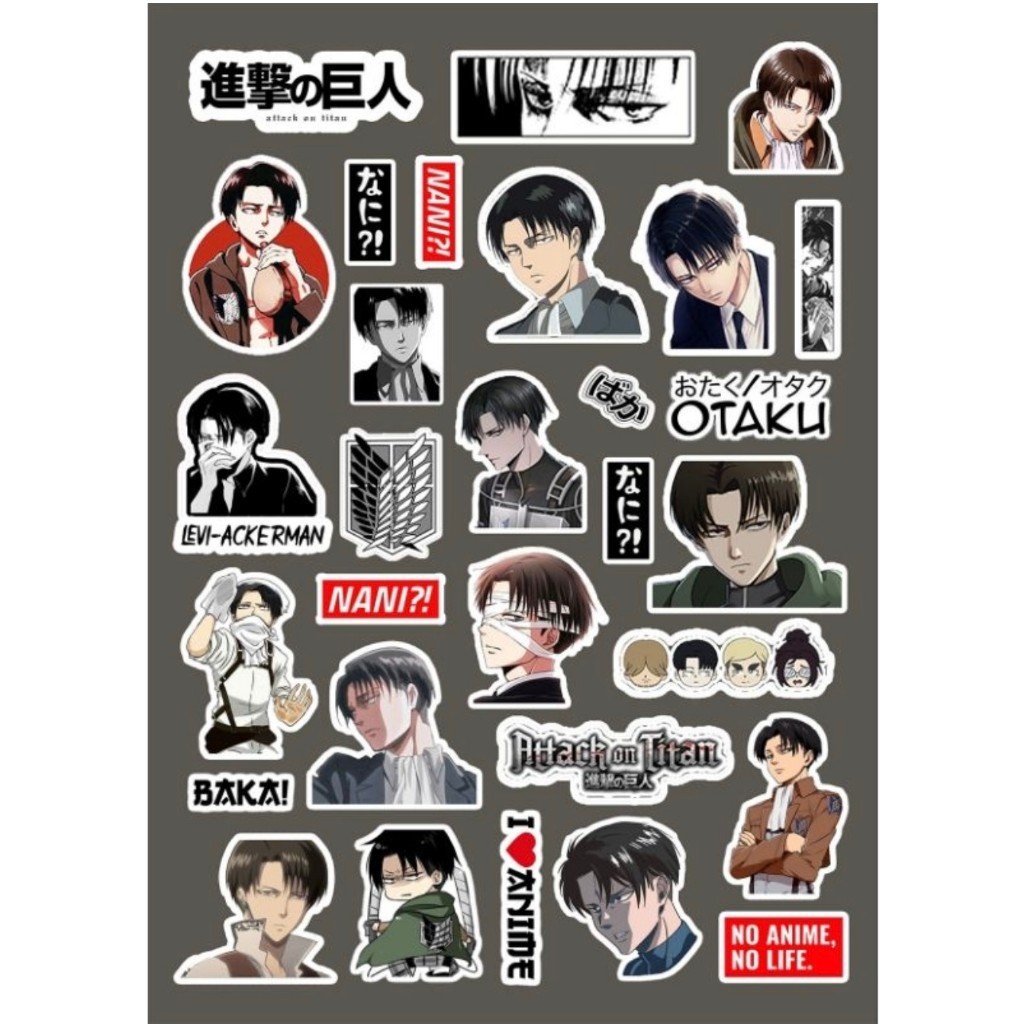 LEVI - STICKER A5 - sticker anime - Cắt Sẵn - Sắc nét - Bền màu - Chống ...
