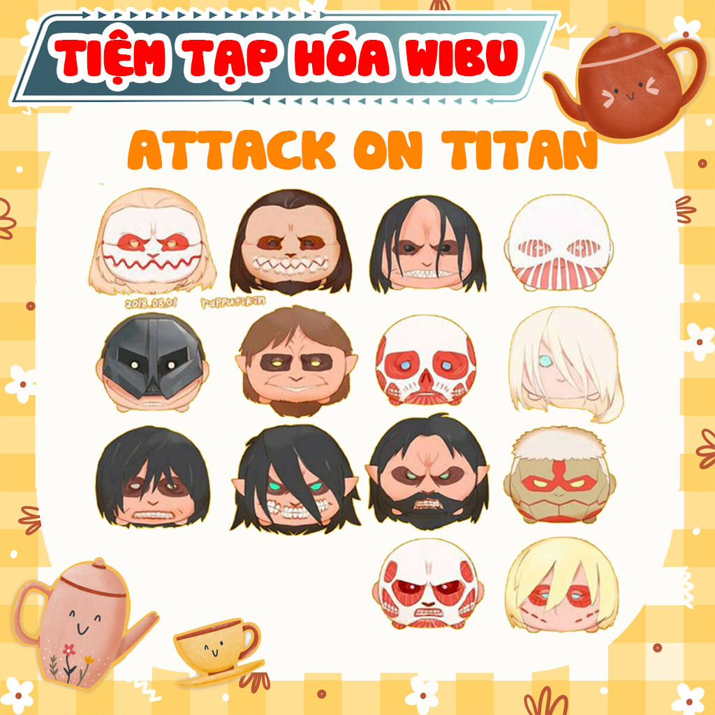 Set Charm Anime Attack On Titan Trang Trí ốp lưng điện thoại iPhone phụ ...