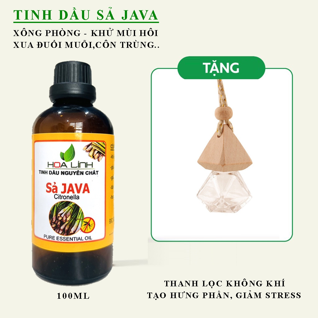 Tinh dầu sả JAVA -100ml ( đuổi muỗi, kiến và côn trùng) TẶNG VỎ TREO XE ...
