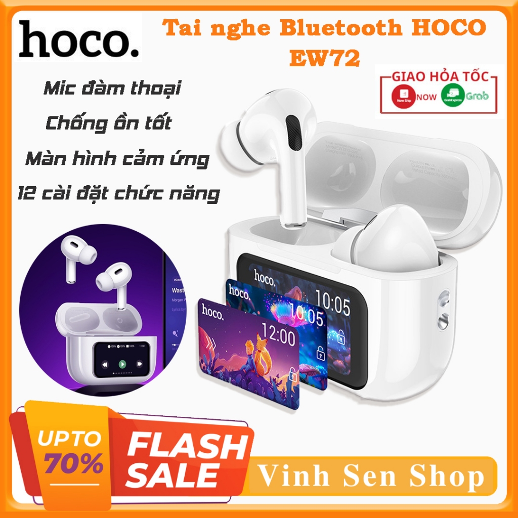 Tai nghe Bluetooth HOCO EW72 - Chống ồn tốt - Màn hình điều khiển cảm ...