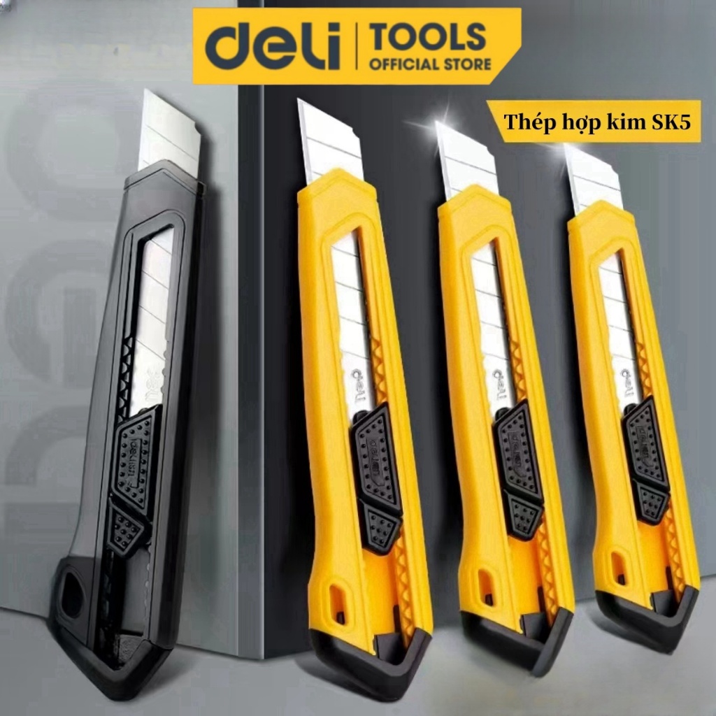 Dao Rọc Giấy Hàng Deli Cao Cấp - Lưỡi Dao SK5 Sắc Bén 18mm - Sử Dụng Trong Gia Đình, Sửa Chữa ...