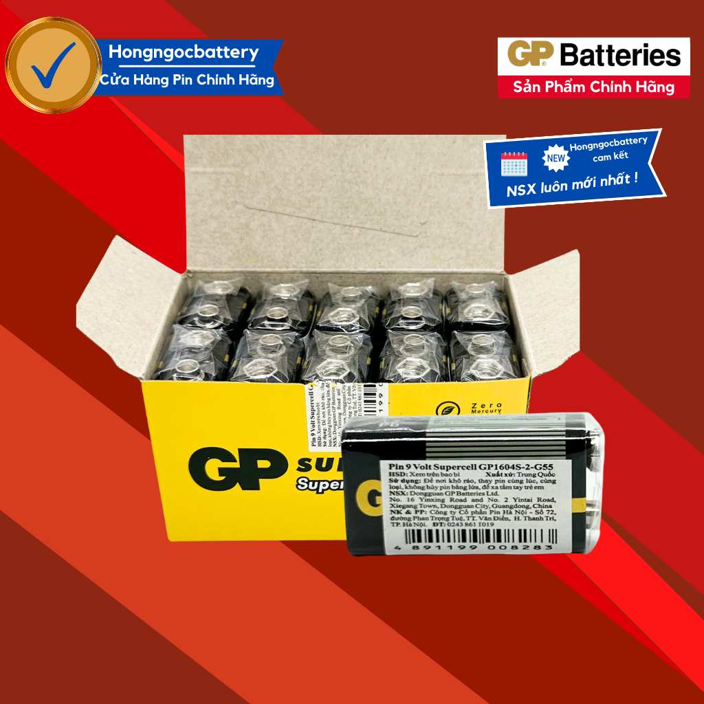 Hộp 10 Viên Pin 9V GP BATTERIES 6F22 - Hàng chính hãng | Shopee Việt Nam