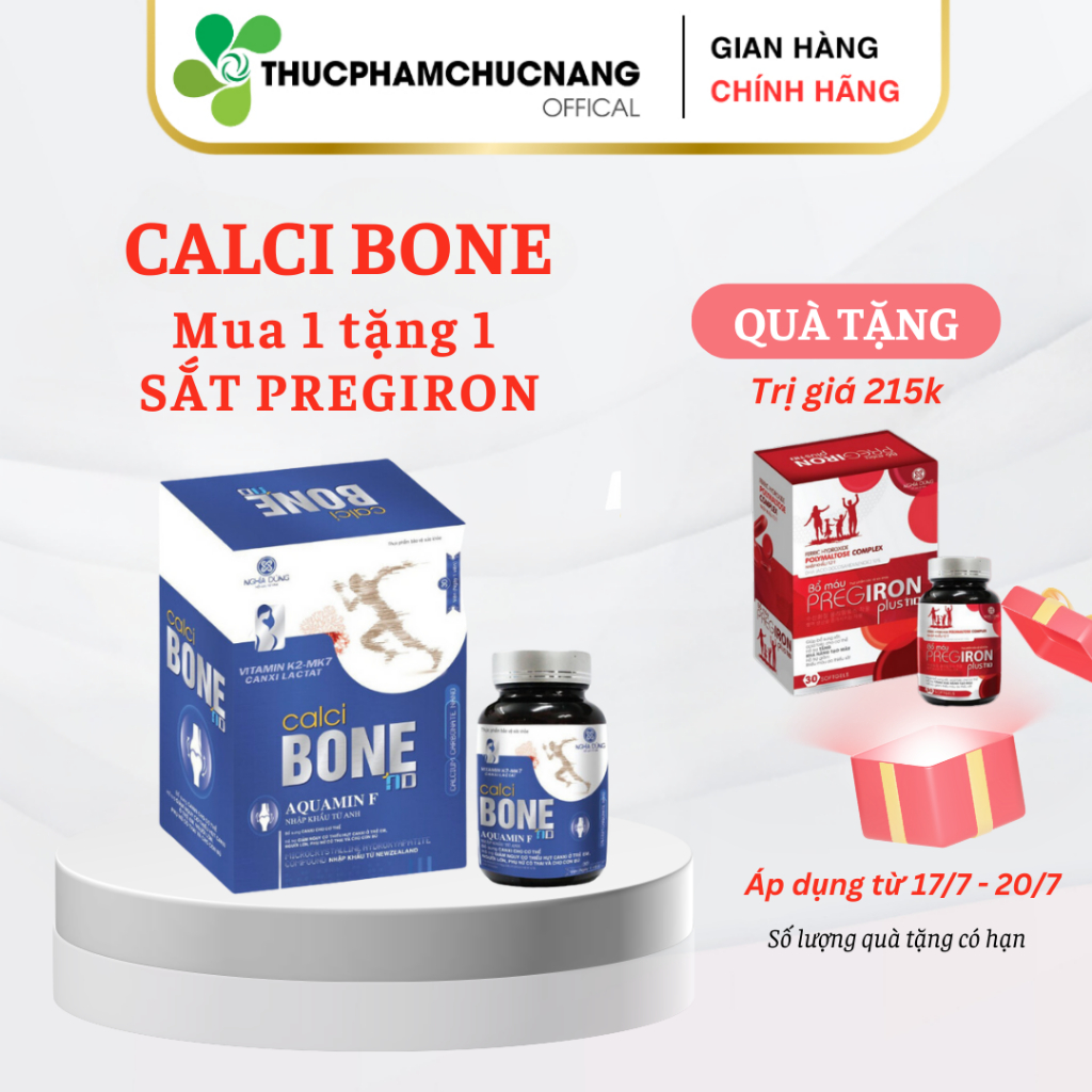 (ND) Canxi cho bà bầu và người thiếu hụt Calci Bone Nghĩa Dũng (Hộp 30 ...