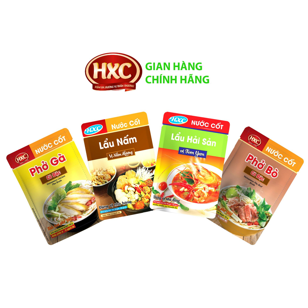 Nước Cốt Phờ Bò - Gà - Lẩu Nấm - Lẩu Hải Sản HXC (4 Vị Gói Lẻ) | Shopee ...