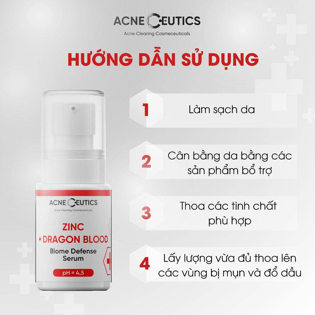 ACNECEUTICS ZINC + DRAGON BLOOD Serum Kẽm Huyết Rồng Giảm Viêm, Kiềm ...