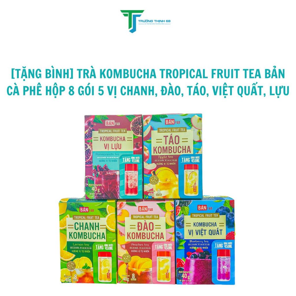 [TẶNG BÌNH] Trà Kombucha Tropical Fruit Tea Bản Cà Phê Hộp 8 gói 5 Vị ...