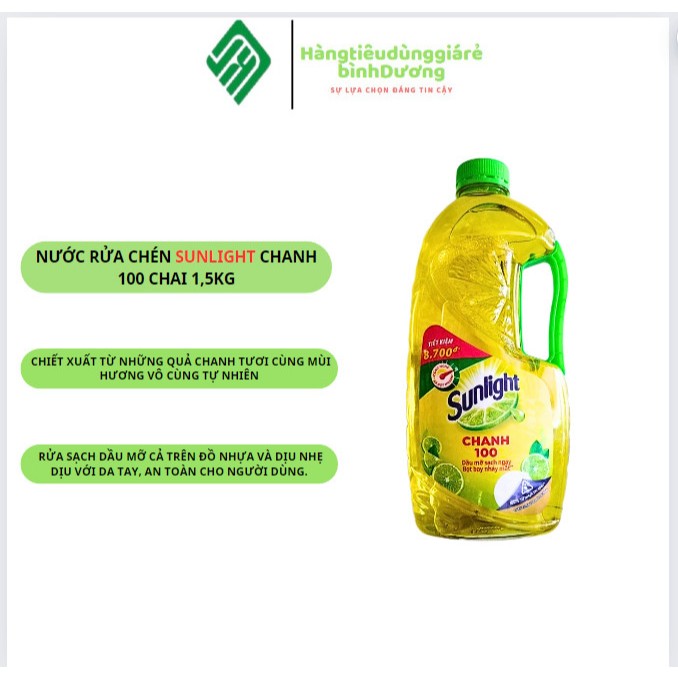 Nước Rửa Chén Sunlight Chanh 100 (Chai 1.5kg ) | Shopee Việt Nam