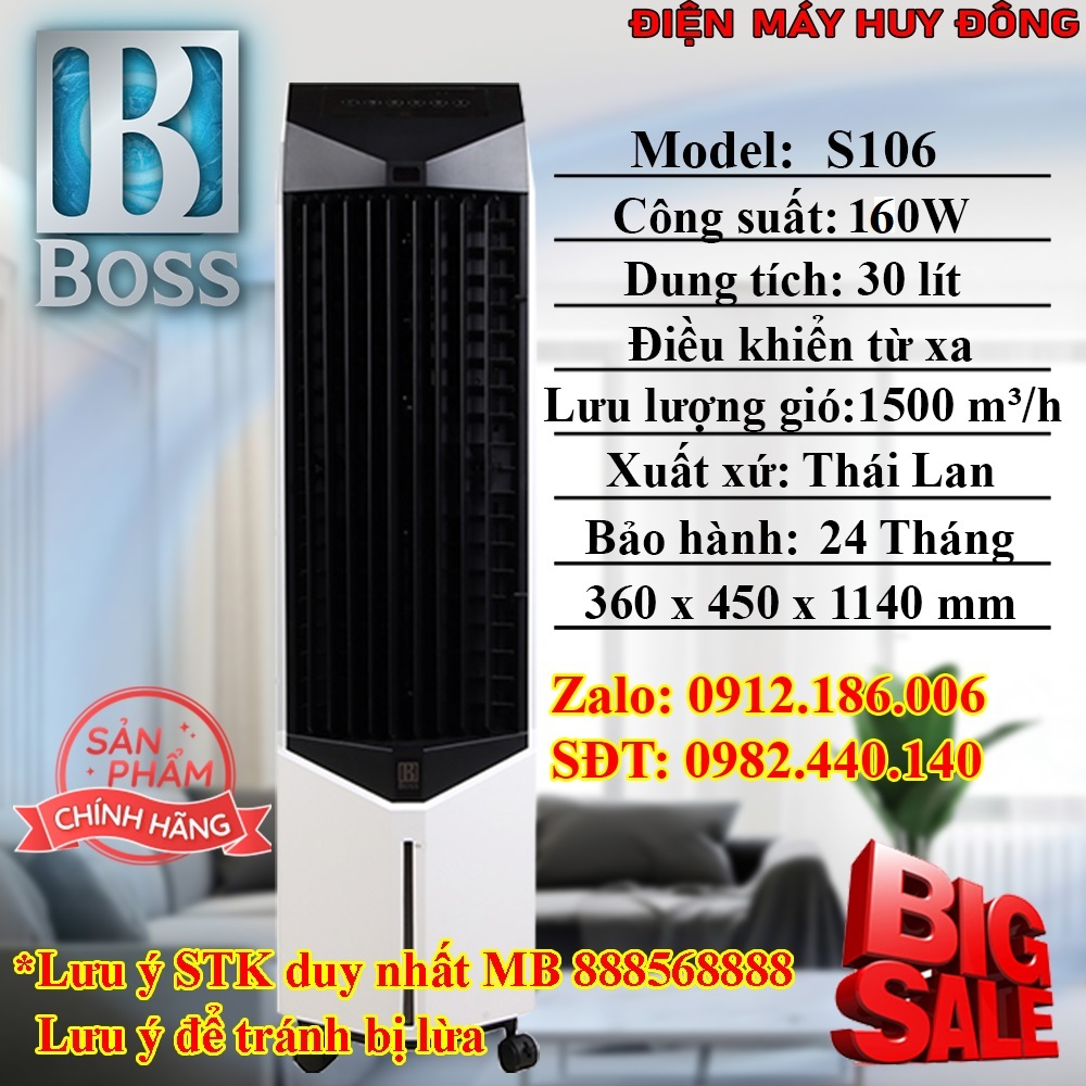 QUẠT ĐIỀU HOÀ KHÔNG KHÍ BOSS S106 | Shopee Việt Nam