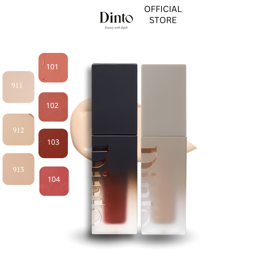 Combo Son Kem Lì Dinto Blur Finish Lip Tint và Kem Che Khuyết Điểm Sáng Da DINTO Wooncho Light ...