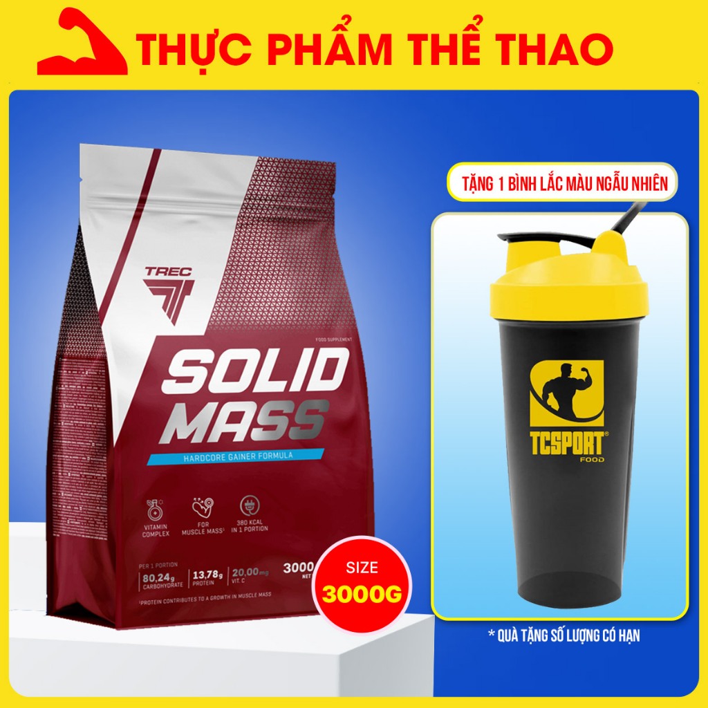 Sữa Tăng Cân Tăng Cơ Săn Chắc SOLID MASS (1000g - 3000g - 5800g) - Nhiều Hương Vị - Hàng Chính ...