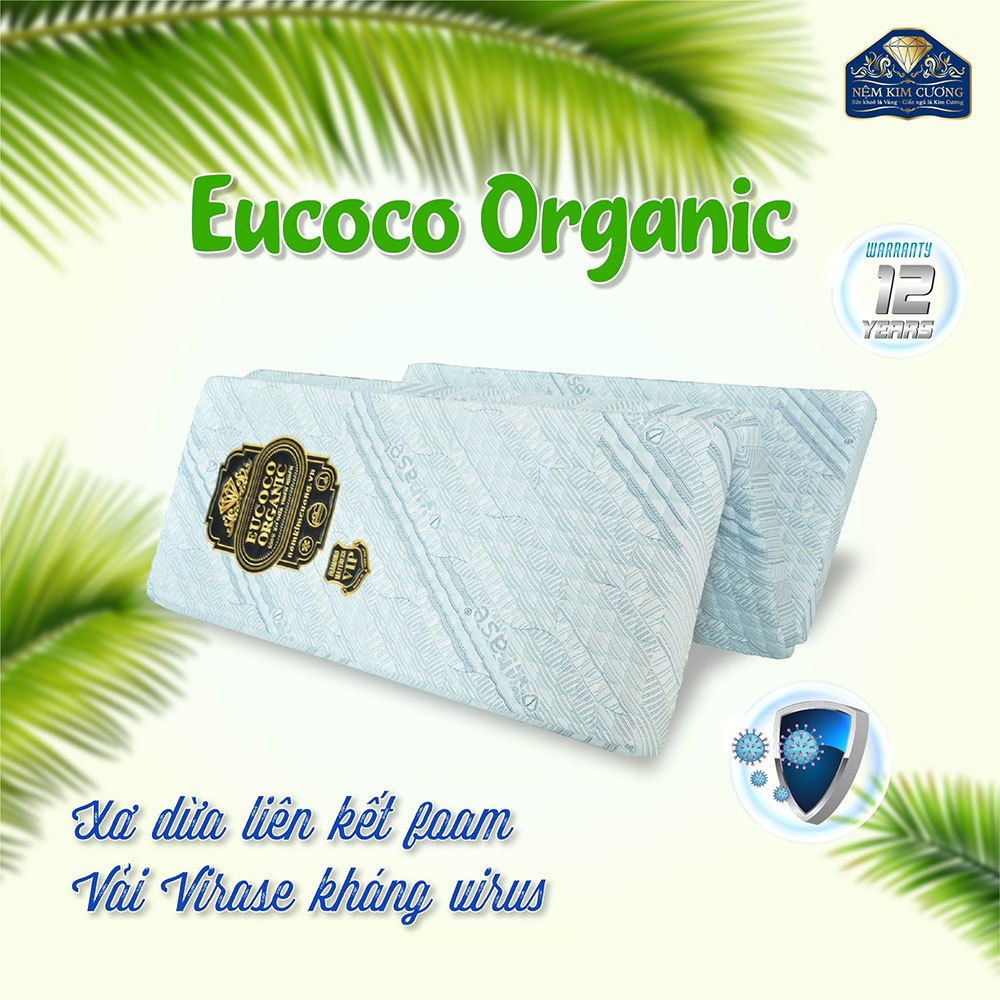 Nệm Xơ Dừa Organic Kim Cương - Áo Nệm Vải Virase Chần Foam, Kháng Khuẩn ...