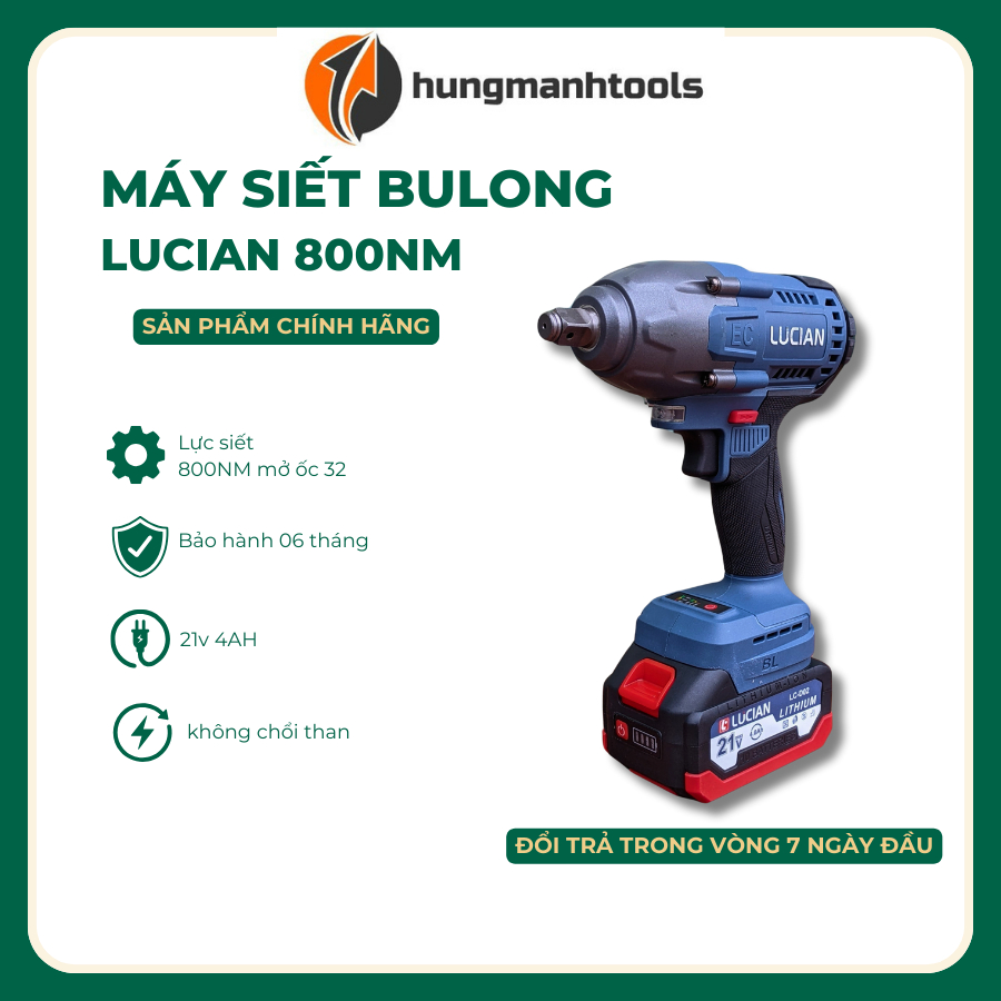 Bulong Lucian lực siết 800NM chuyên thợ sửa xe tay ga, mở ốc lốp ô tô dưới 29 chỗ | Shopee Việt Nam