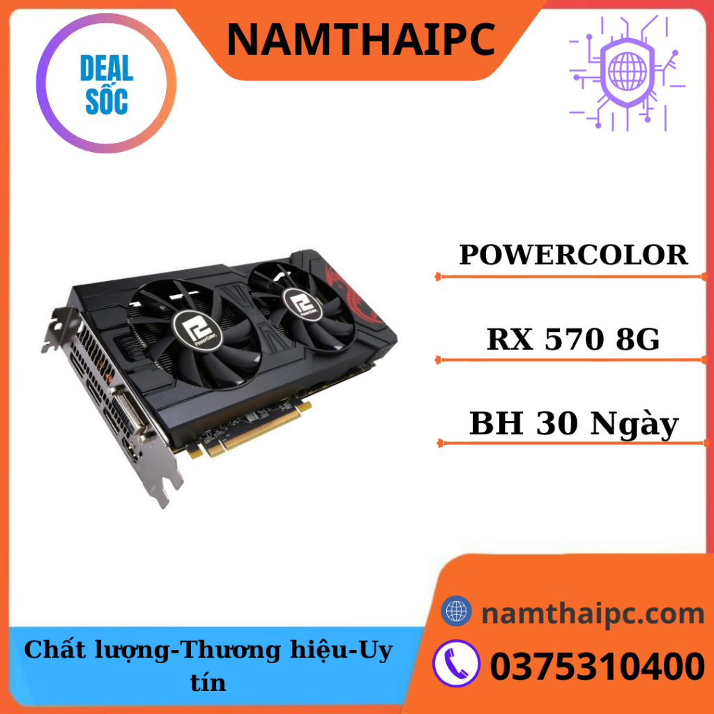 VGA PowerColor Radeon RX570 8G | Shopee Việt Nam