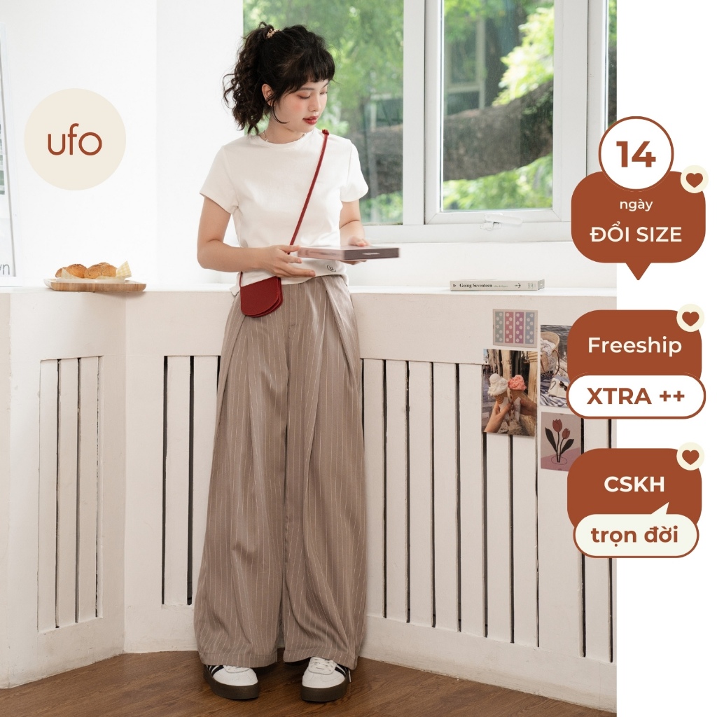 Quần suông ống rộng li vạt chéo Ally Trousers - ufo.thebasic | Shopee Việt Nam