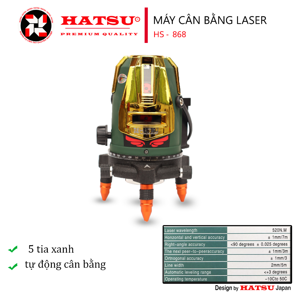 Máy Cân Bằng Laser Bóng Led Siêu Sáng Hatsu 868 | Shopee Việt Nam